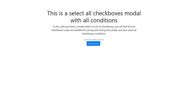 Select all checkboxes modal