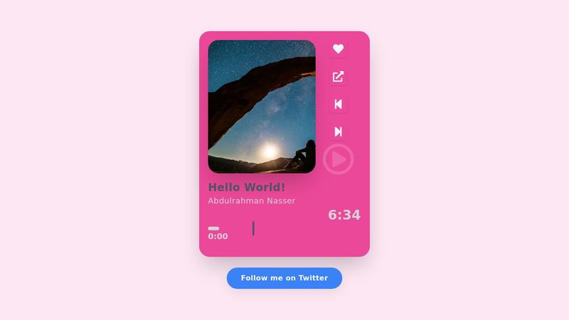 Codepen Challenge- Skip - Mini Music Player- tailwind CSS