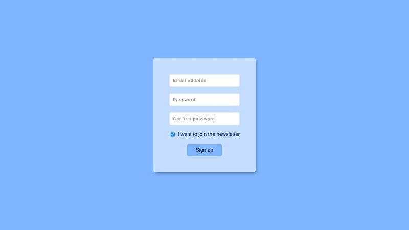 React Signup Form React Signup Form
