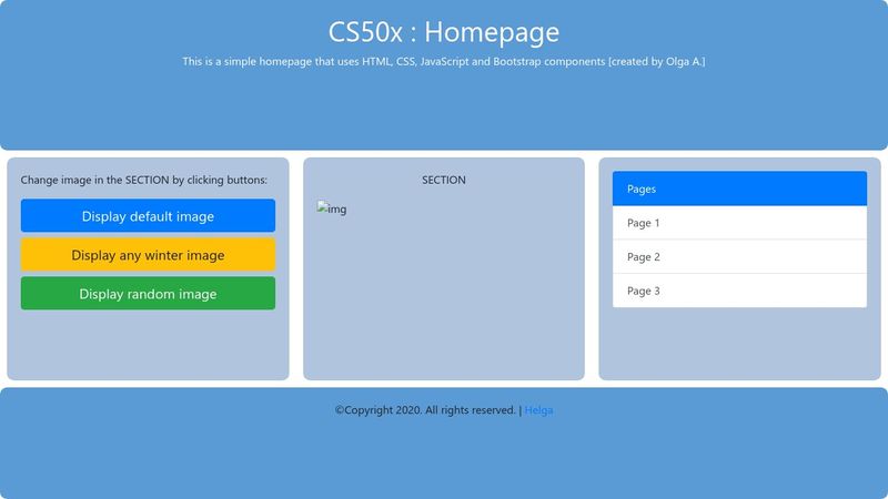 edX: CS50x week 8 - Web: Homepage
