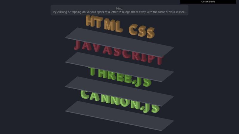 Interactive 3D-Letters using Three.js & Cannon.js