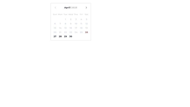 Vanilla JavaScript Calendar / Date Picker