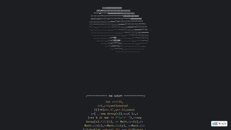 JavaScript Donut - ASCII Art