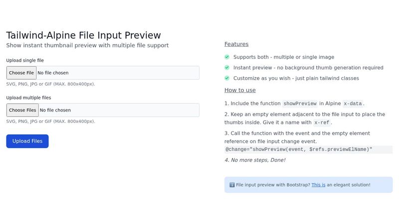 Tailwind-Alpine File Input Preview