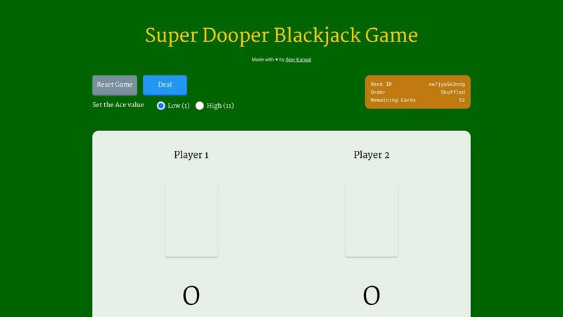 Blackjack Card Game (21)