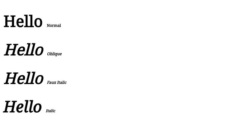 Oblique vs. Italic