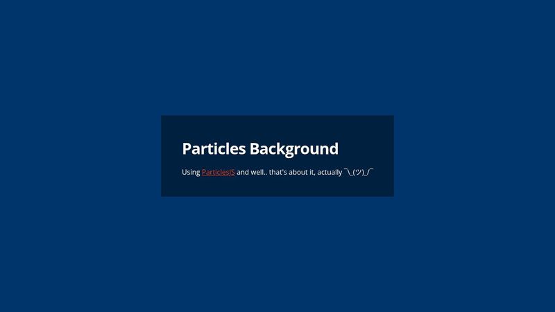 Particles Background Using Particlesjs