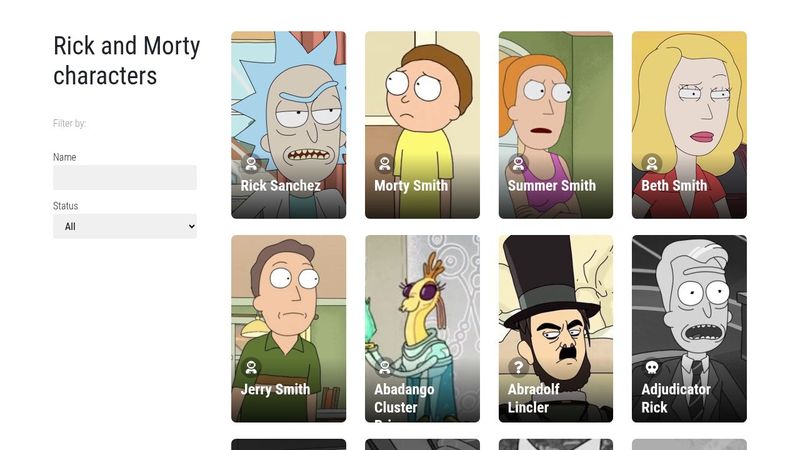 Rick and Morty API profiles with Vue.js