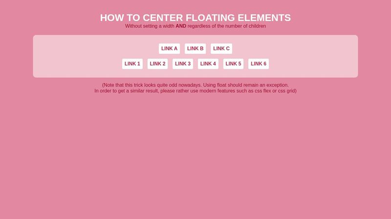CSS Tip How To Center Floating Elements css-tip-how-to-center-floating-elements