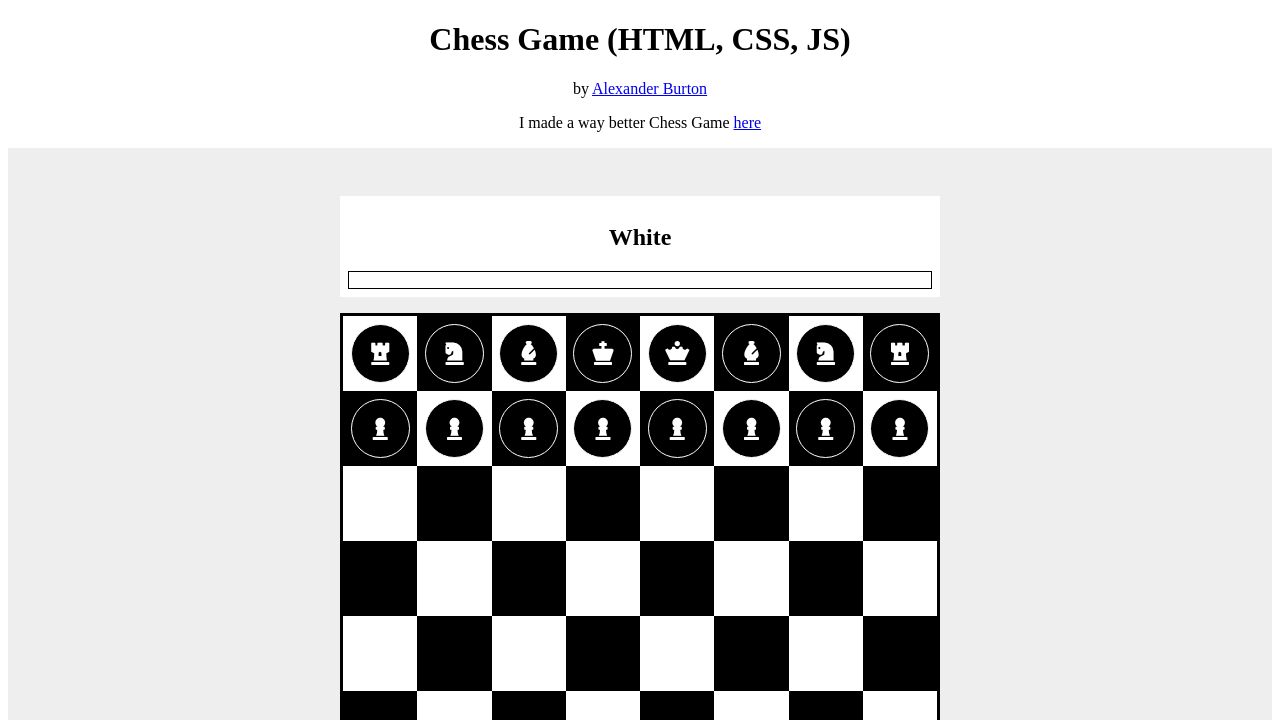 Chess Game (HTML, CSS, JS) Chess Game (HTML, CSS, JS)