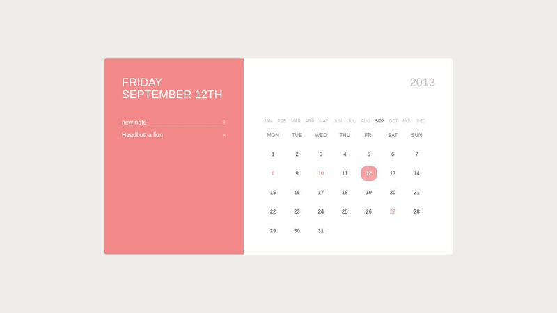 CodePen - Calendar