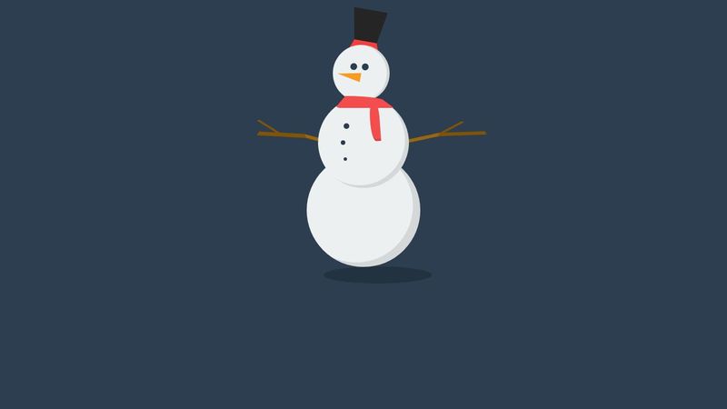 Flat CSS Pure Snowman