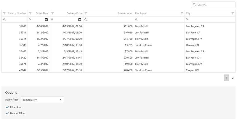 Filtering - DevExtreme Data Grid