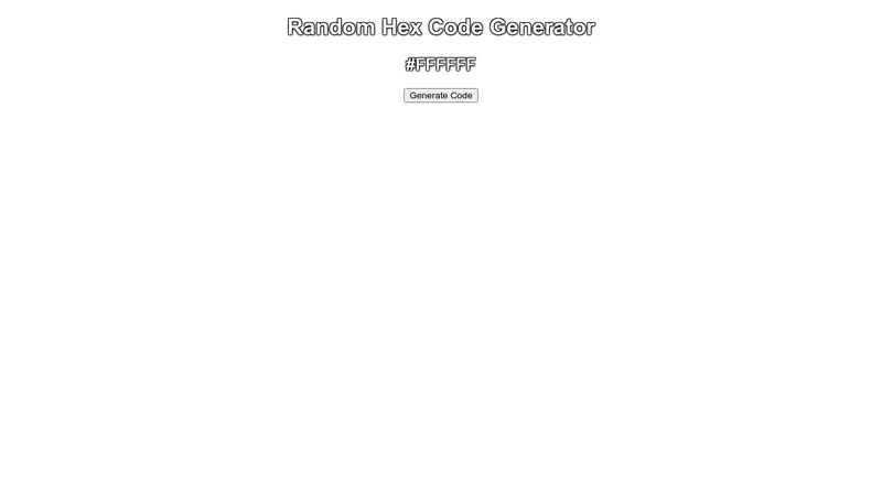 Random Hex Code Generator random-hex-code-generator