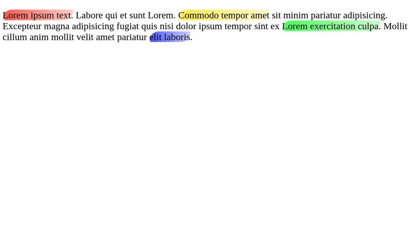 Highlight text with color gradients in pure CSS