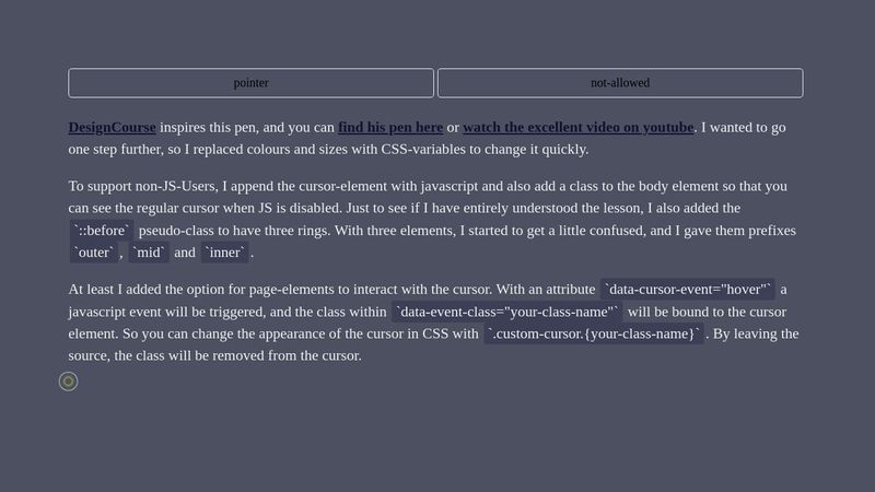 Css-Cursor with animation
