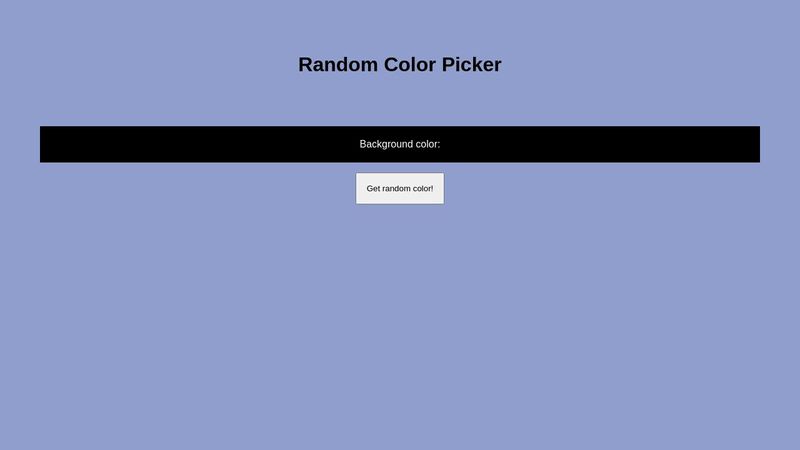 Random Color Picker - Exercise