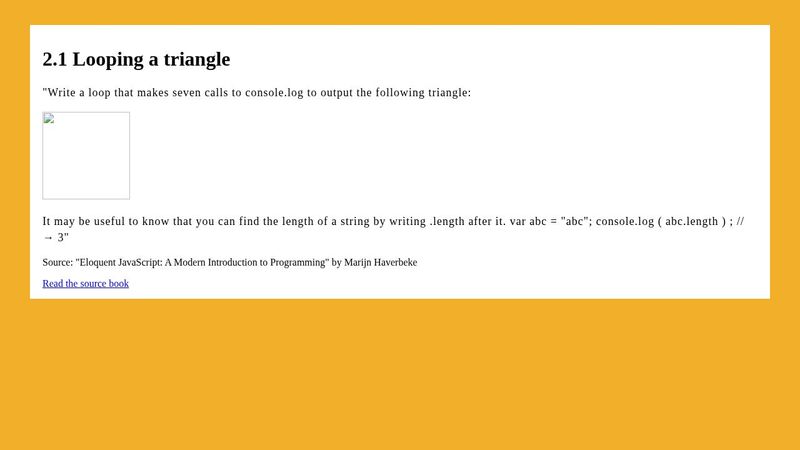Eloquent JavaScript - Looping a triangle