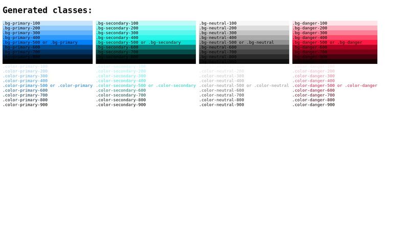SCSS - Color hues utility classes generator