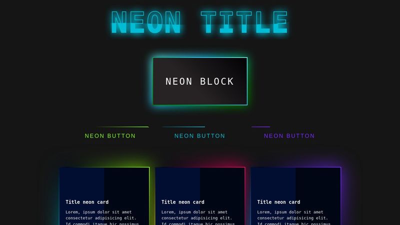 Neon Elements ( Clear CSS )