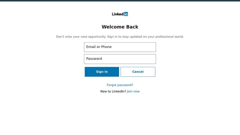 LinkedIn Login Page