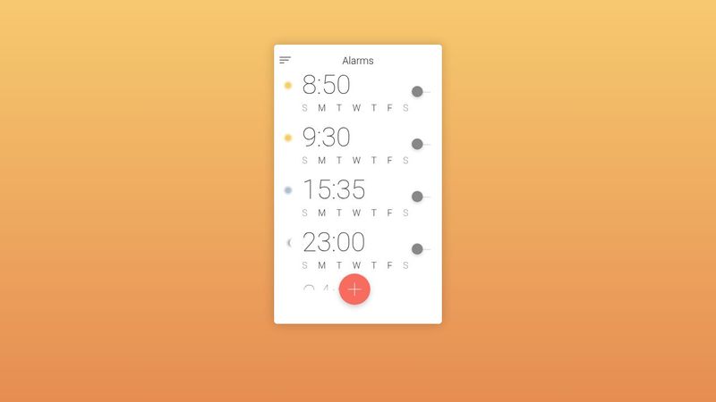 Pure CSS - Alarm App
