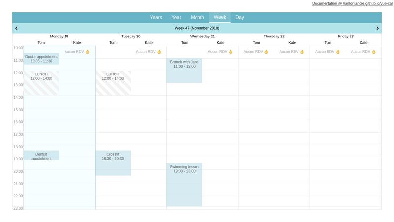 Vue Cal - issue #356 - day splits & custom cells (Vue 2)