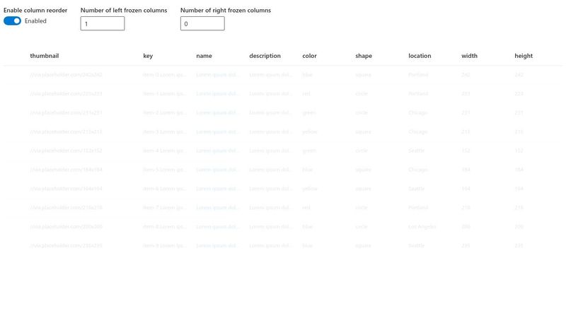 Fluent UI Details List Drag & Drop