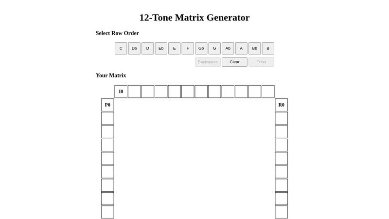 React: 12 -Tone Matrix Generator