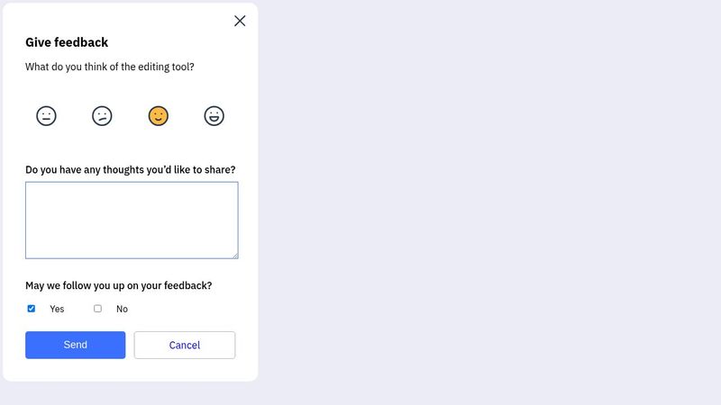 Feedback Modal UI