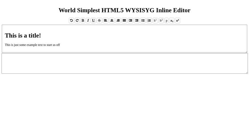 Worlds simplest WYSIWYG inline editor