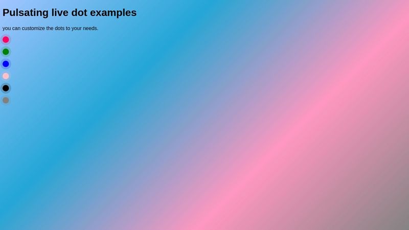 pulsating dots example multicolour