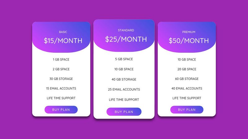 HTML CSS Pricing Table Design Version 3