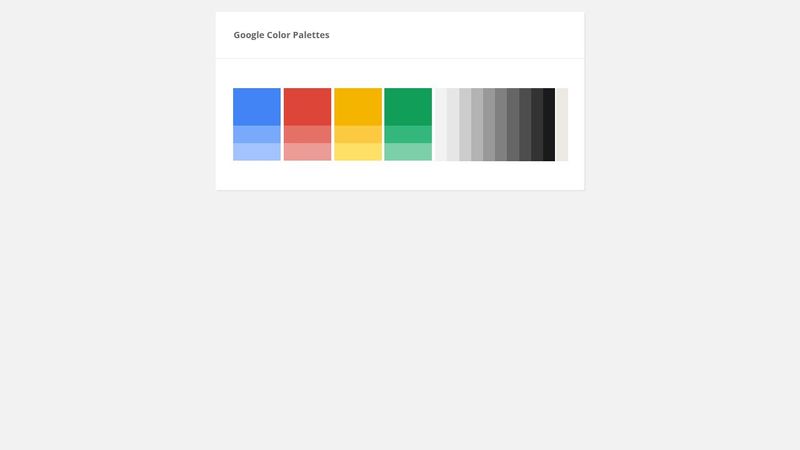 Google Color Palettes