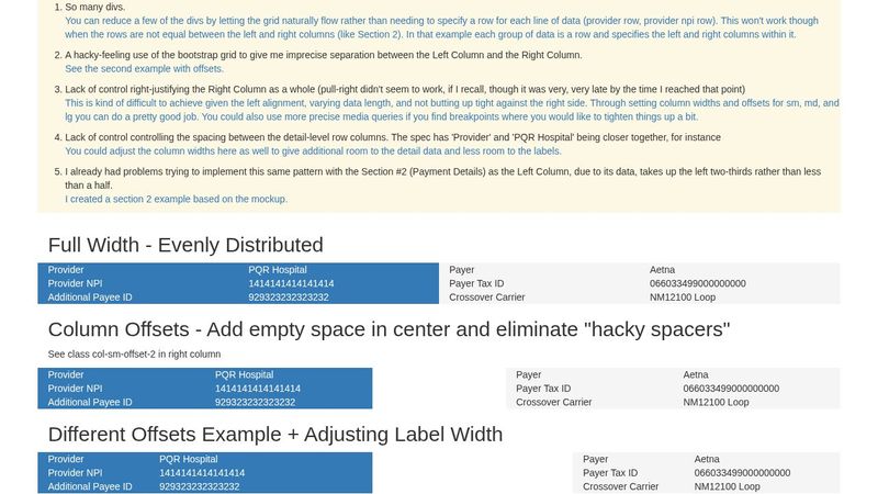 Bootstrap Left align Data In Columns Bootstrap Left align Data In Columns