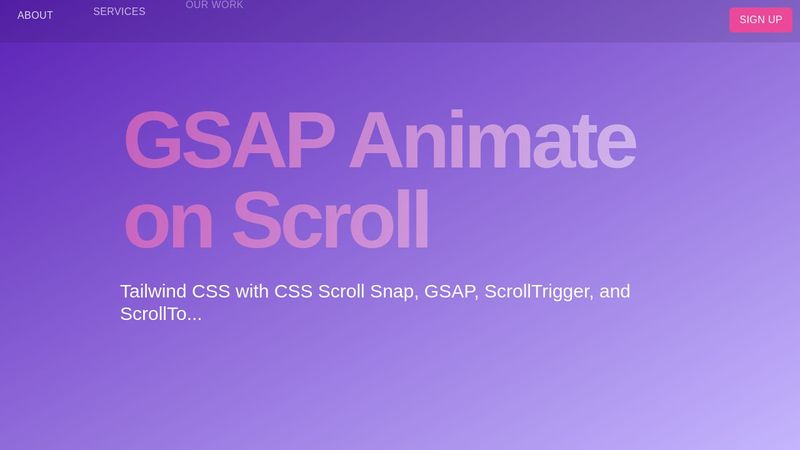 Tailwind Css With Gsap And Scrolltriggerscrollto Animations