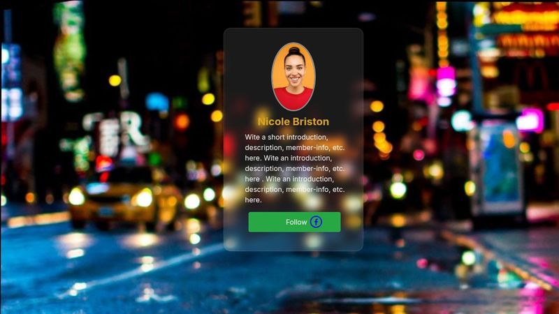 Glass Morphism Profile Card