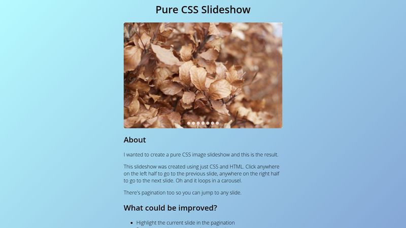 Pure CSS Slideshow