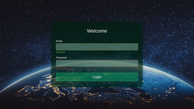 Modern login screen