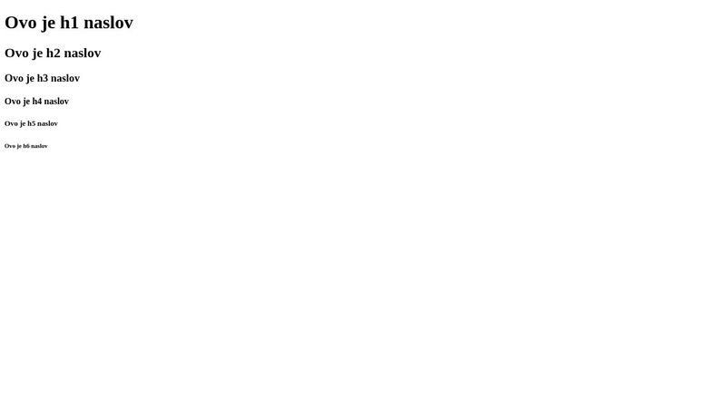 Naslovi u html-u