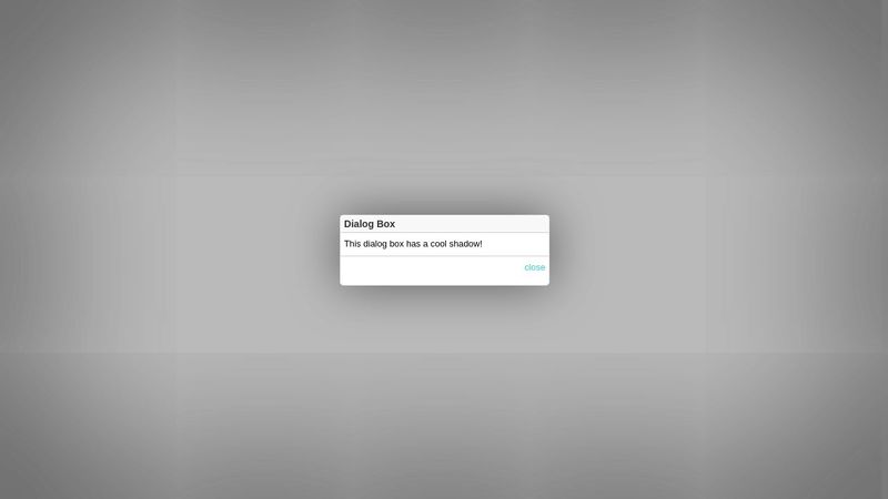 CSS3 Modal Overlay Shadow