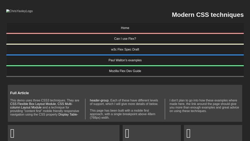 Some modern CSS techniques
