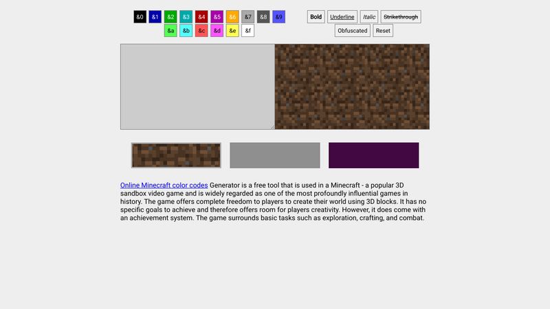 Minecraft Color Codes Generator minecraft-color-codes-generator