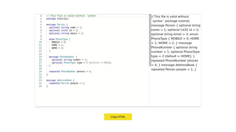 Protobuf example with Monaco Editor