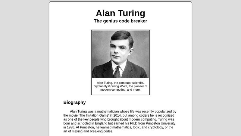 Tribute Page with HTML/CSS