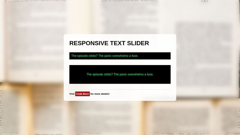 Horizontal Text Slider With HTML CSS Only