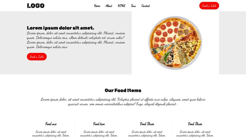 Food Template/Layout With HTML-CSS