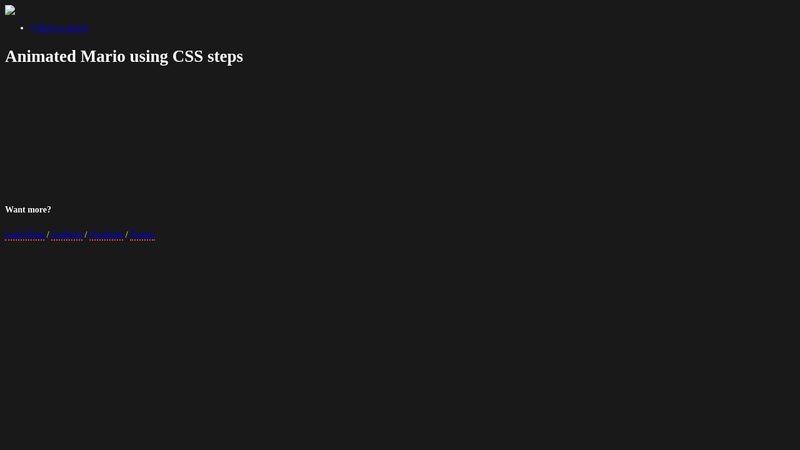 Animated Mario CSS Steps