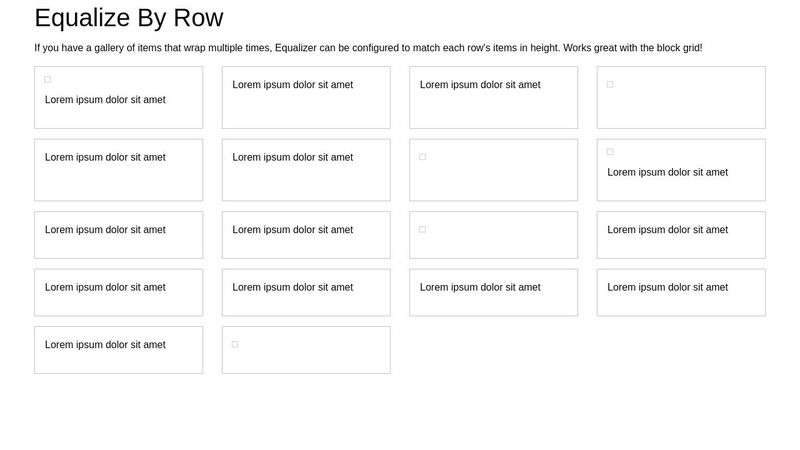 Foundation - Equalizer - Equalize By Row (CSS/XY Grid Example)