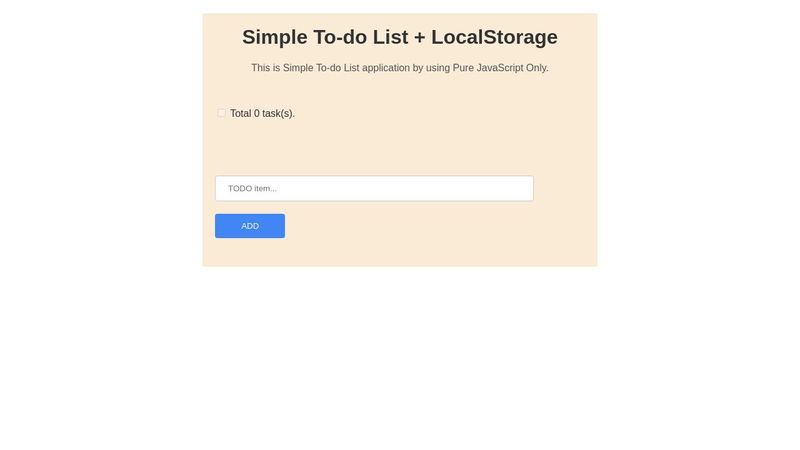 Simple To Do List Application By Using Pure Javascript P2 Localstorage